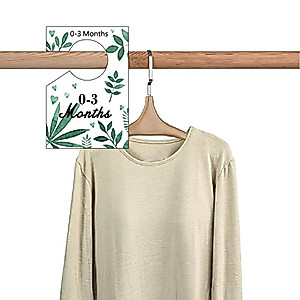 CREATCABIN 6Pcs Nursery Closet Organizer Dividers Clothing Rack Size Dividers Leaf Hanger Dividers for Clothing 0-24 Months Age Size Hanger Organization Shower Registry Gift Supplies for Girl Boy