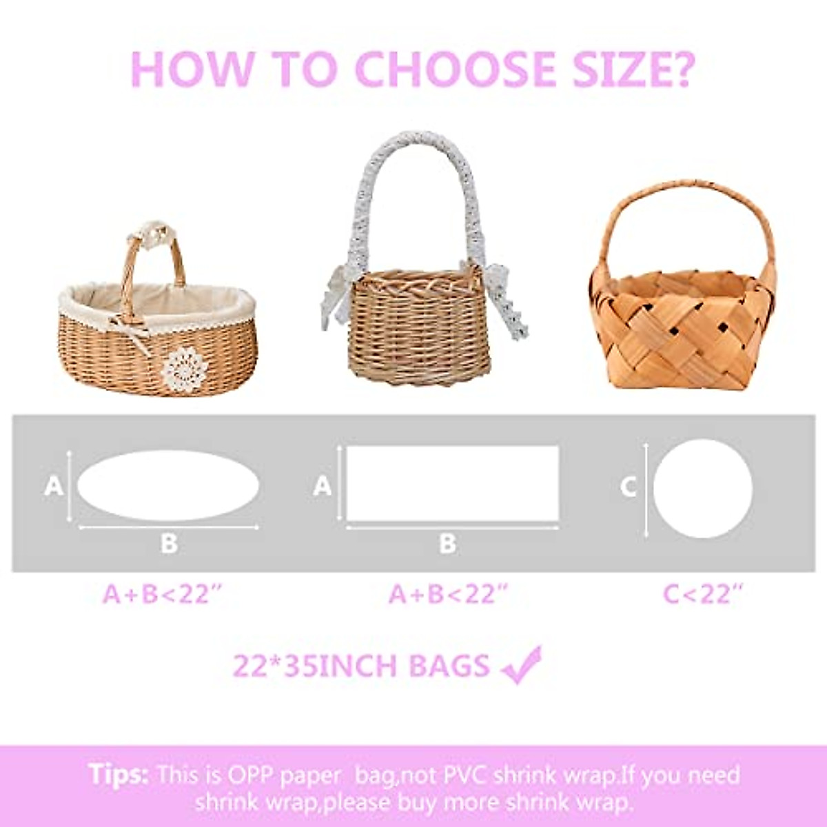 CIEOVO 20 Pieces Large Valentine Basket Bags with 20 Pieces Bows Ribbon 23 x 35 Inch Clear Valentines Day Baskets Empty Bags Heart Printed Cellophane Wrap for Gift Baskets Presents Weddings