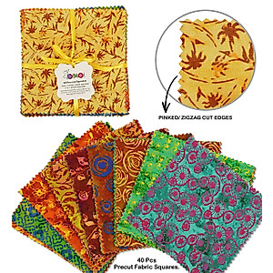 Soimoi Batik Print Precut 5-inch Cotton Fabric Quilting Squares Charm Pack DIY Patchwork Sewing Craft