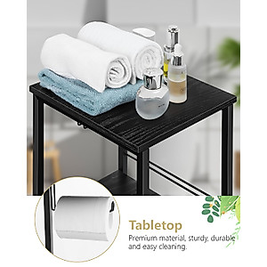 MOOACE Bathroom Storage Cabinet Free-Standing Bathroom Stand with Cloth Drawer Toilet Paper Storage Shelf 3 Tier Narrow Towel Organizer Cabinet for Small Space Bathroom Kitchen Laundry Room,Black