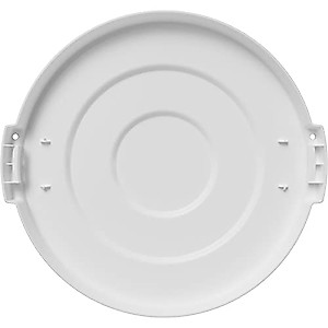 Bronco™ Round Waste Bin Trash Container Lid 20 Gallon - White