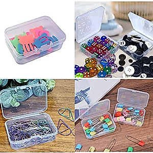 GBSTORE 10 pcs Small Clear Plastic Storage Box Mini Rectangle Bead Organizers Box Case Container for Jewelry Earplugs Crafts Nail Decoration Small Items