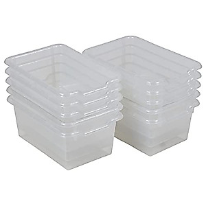 ECR4Kids Scoop Front Storage Bins, Multipurpose Organization, Clear, 10-Piece