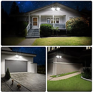 LEPOWER 3000LM LED Flood Light Outdoor, Switch Controlled LED Security Light, 28W Exterior Lights with 2 Adjustable Heads, 5500K, IP65 Waterproof for Garage, Yard, Patio
