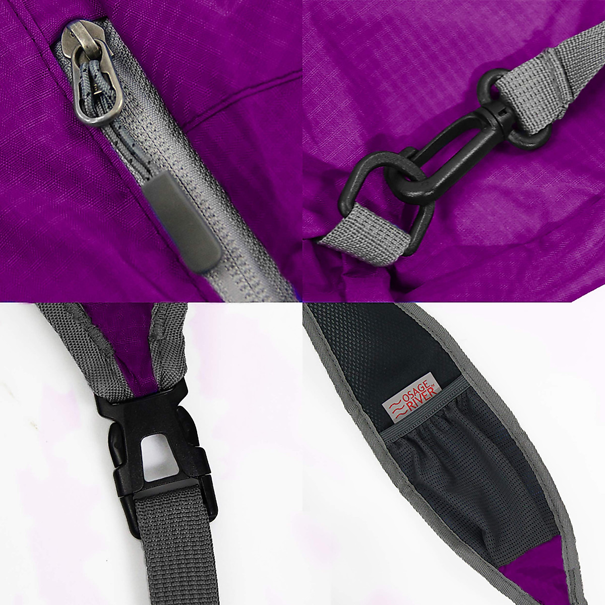 OSAGE RIVER Taber Sling Travel Bag, Foldable Crossbody, Black