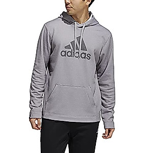 adidas Men's Game and Go Pullover Hoodie, Grey/Solid Grey, Medium