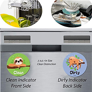Sloth Stuff-Dishwasher Magnet Clean Dirty Sign -Double Sided Magnet Flip with Magnetic Plate for Any Dishwasher-Funny Signs Kitchen Gifts for Women Mom Kids