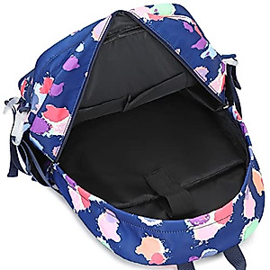 YUSSTAR Kids Girls Backpack Lunch Box Set Elementary School Bag Insulated Lunchbox Combo (Color-block blue)