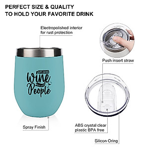 Mighun Wine Tumbler with Lid Lets Drink Wine And Judge People Vacuum Coffee Tumbler Stainless Steel Coffee Cup for Cold & Hot Drinks Wine Coffee Cocktails Beer (12 Oz, 1 Pack)