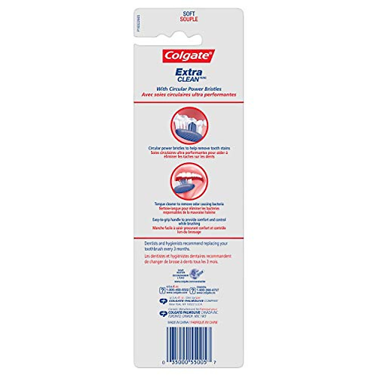 Colgate Extra Clean Toothbrush, Soft Toothbrush for Adults, 3 Count (Pack of 1)