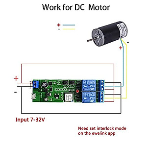 MHCOZY 2CH WiFi RF Wireless Switch Relay,Inching Self-Locking Interlock Mode,Ewelink App Remote for Access Control Smart Garage Door,Compatible with Alexa Goolge Home (5-32V)