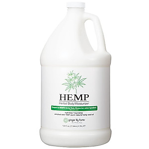 Ginger Lily Farms Botanicals HEMP Herbal Body Moisturizer for Dry Skin, Enriched with Pure Hemp Seed Oil, 100% Vegan & Cruelty-Free, Fruity Floral Scent, 1 Gallon (128 fl. oz.) Refill