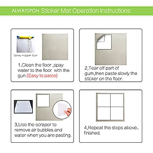 Alwayspon 10 Pcs Hexagon Non-Slip Floor Sticker for Home Decor, Peel and Stick Self-Adhesive Wall Sticker for Living Room Kitchen Bathroom, 7.9x9.1inch