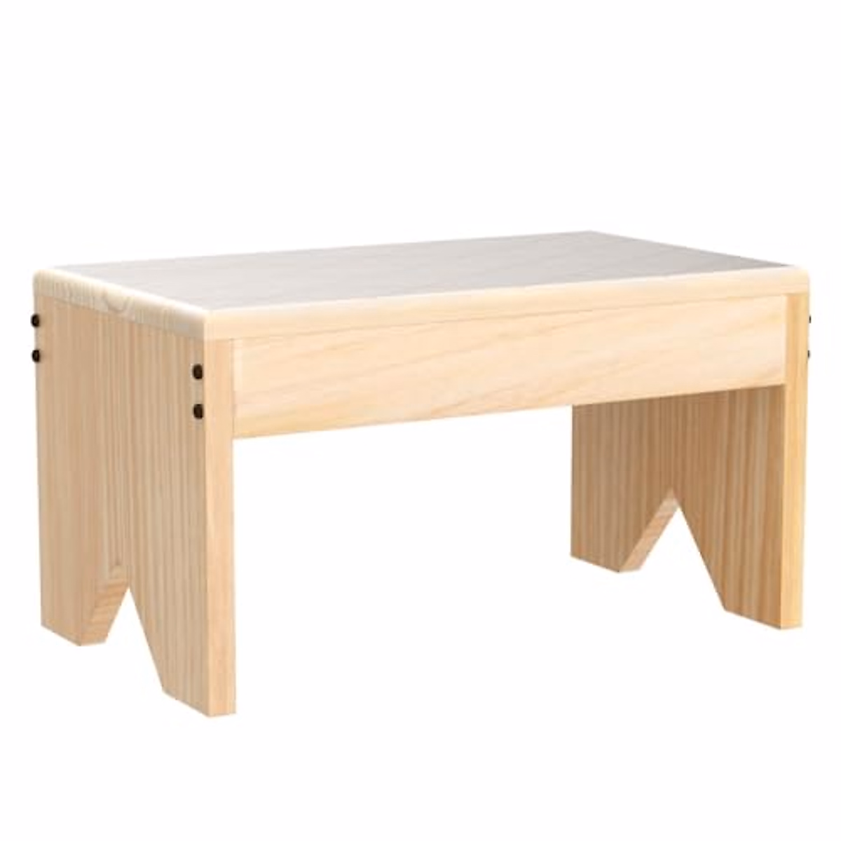 ﻿Wooden Step Stool for Adults & Kids - Very Sturdy, Bed Stool for High Beds, Kitchen, Bathroom, Closet. Made Lightweight Quality Eco Pine, Attractive & Easy to Assemble