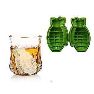 Weapon Series Whisky 3D Cube Ice Ball Molds Grenade Mould Handgun Ice Mold Bullet Tray Ice Maker Set of 6 By TAISI