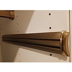 TAG Hardware Premium 11 3/4 Inch Long Pullout Closet Wardrobe Valet Rod (Matte Gold)