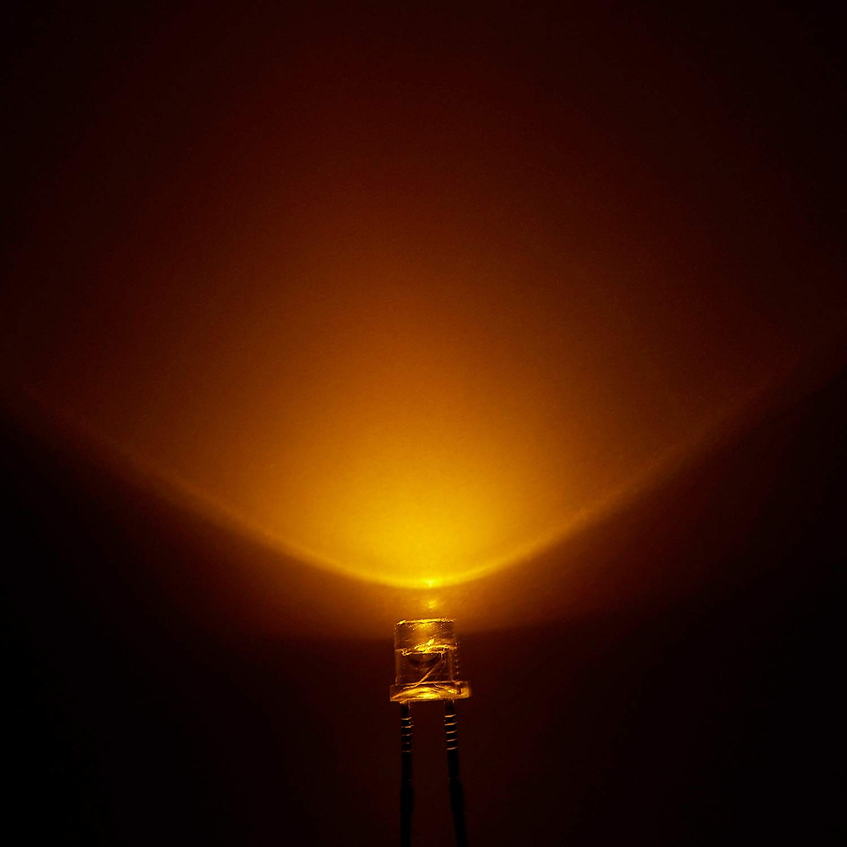 CHANZON 100 pcs 3mm Yellow LED Diode Lights (Clear Flat Transparent DC 2V 20mA) Bright Lighting Bulb Lamps Electronics Components Indicator Light Emitting Diodes