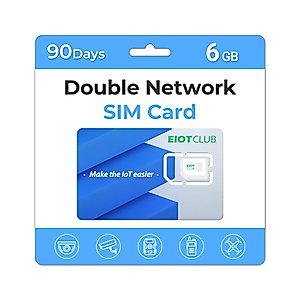 EIOTCLUB Prepaid SIM Card | 4G LTE - USA Compatible with Nationwide Networks for Unlocked IoT Device(NOT for Voice/Text Service. for Data Use Only) (6GB 90DAY)