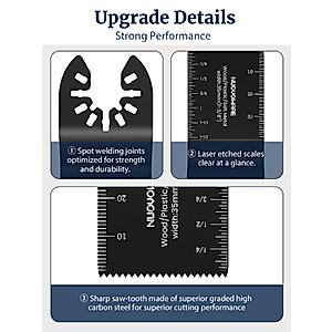 Nuovoware Universal [20PCS] Wood Oscillating Saw Blades, 1-3/8” Metal Quick Release Multitool Kit Compatible with Fein Multimaster Craftsman Rockwell Bosch Ryobi Worksite