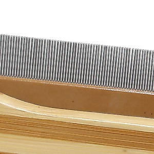 Bamboo Wooden Pet Flea CombFor Pet Cat Dog Flea Grooming Comb Stainless Steel in Bone Shape, Proven Grooming Tools for Dogs Cats and Other Animals