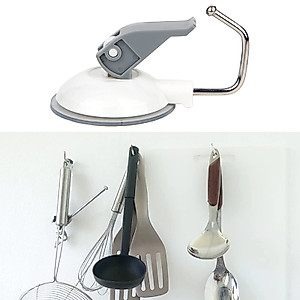 fublousRR5u Kitchen Hook Wide Application Reusable Suction Cup Hanger Easy Installation Wall-Mounted Reliable Lightweight White