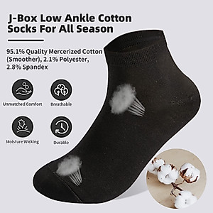 J-BOX 8 Packs Cotton Socks for Men Low Cut Breathable Multipairs Running for Men Ankle Socks