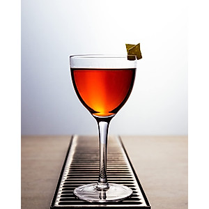 Nick and Nora Coupe Cocktail Glasses - Handblown Set of 2, Small Plain Vintage Coupe Glass to Serve a Manhattan, Martini, Aperitif, Algonquin, or Port Wine, 5-ounce (Plain, 2)