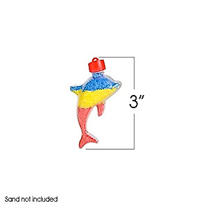 ArtCreativity Dolphin Sand Art Bottle Necklaces, Pack of 12, Sand Art Craft Kit with Dolphin Shaped Bottles, Craft Party Supplies and Party Favors for Kids - Sand Sold Separately