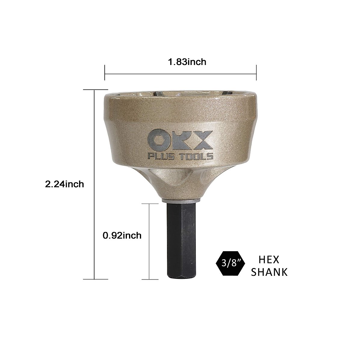ORX PLUS TOOLS 2 PCS Deburring External Chamfer Tool, with HSS Blade and Tungsten Blade, Deburring Drill Bit, Remove Burr Tools Quick Release Shank Fits for 1/8"-3/8"(3mm-35mm)
