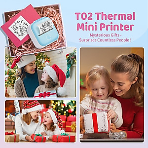 Ponek T02 Mini Sticker Printer Thermal Pocket Printer Paper, White Self-Adhesive Paper Compatible with T02 Bluetooth Mini Sticker Printer, Black On White Paper for Journal Photo, 50mm x 3.5m