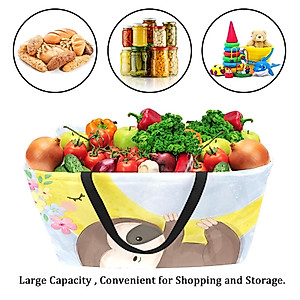 Reusable Shopping Basket Watercolor Sloth Portable Folding Picnic Grocery Bags Laundry Basket Shopping Tote Bag