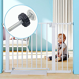 2 Set M10 Baby Gate Adapter with Baby Gate Wall Protector, 10mm Baby Gate Extender Pressure Gates Threaded Spindle Rods, Replacement Bolt Part for Baby & Pet Pressure Mounted Safety Gates