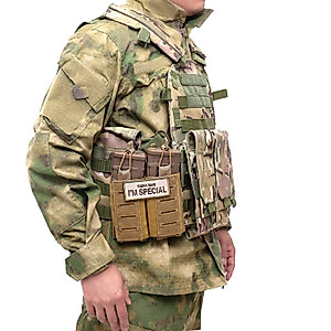 Double Mag Pouch Molle Open-Top Double Magazine Pouch for M4/M16/AR/AK Rifle Magazines (Black)