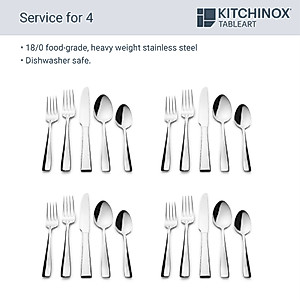 Kitchinox Flatware, Service for 4/20 Piece Set, Julia