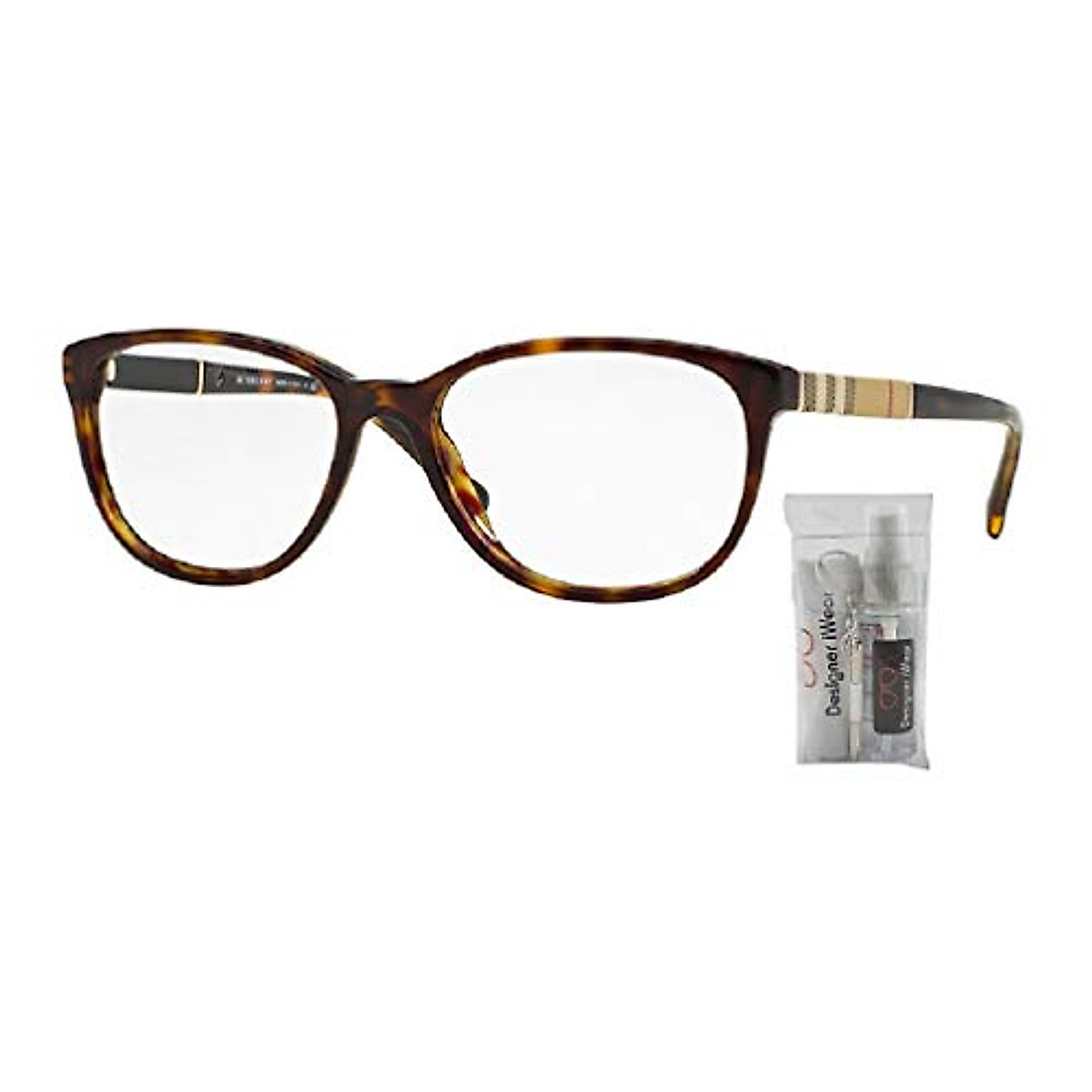 BURBERRY BE2172 3002 52M Dark Havana Square Eyeglasses For Men For Women+ BUNDLE with Designer iWear Complimentary Care Kit