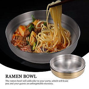 Happyyami 2Pcs Stainless Steel Bowls Korean Style Cold Noodle Bowl Multipurpose Cereal Rice Soup Noodles Salad Baking Large Capacity Bowl for Household and Restaurant