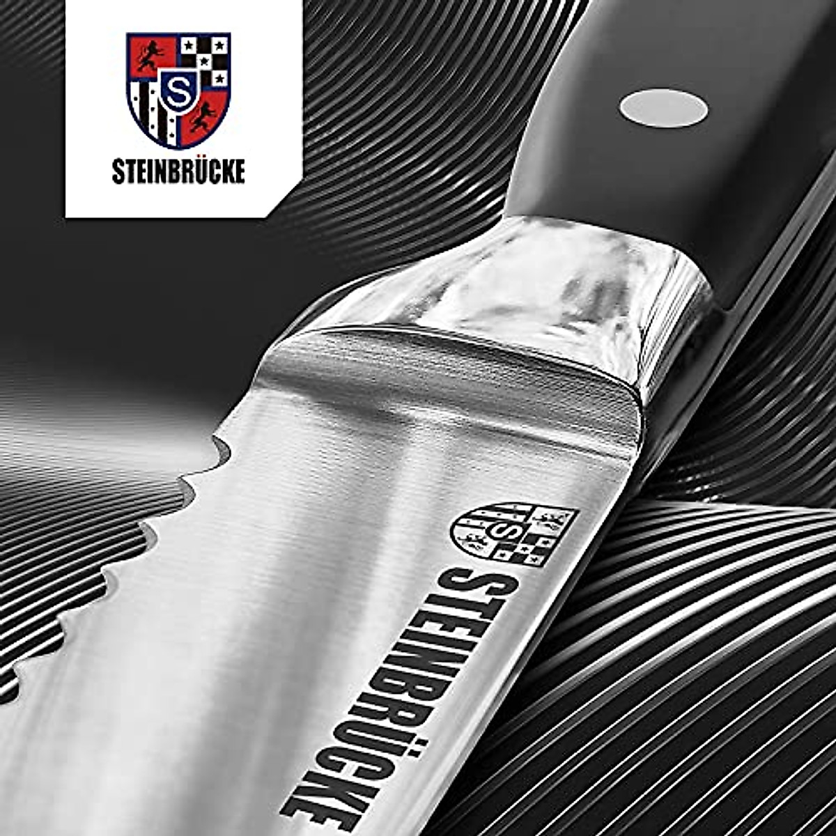 STEINBRÜCKE Bread Knife Serrated Bread Knife 10 Inch, Sharp Bread Slicing Knife of High Carbon German Steel, Bread Cutter for Homemade, Baking, Cake and Crusty Bread