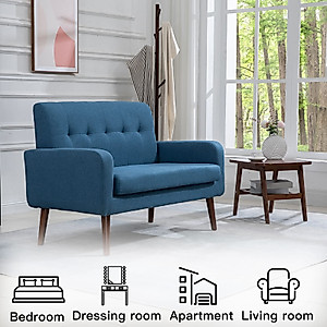 ATTICA 50'' Modern Fabric Loveseat Sofa,Office Couch for Small Space, Living Room Soft Futon,Small Couch for Bedroom (Grey) (M-6655)