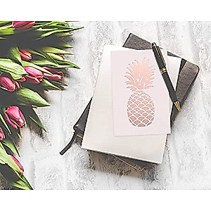 36-Pack All Occasion Greeting Cards in Pink Foil Pineapple Designs, Envelopes Included, 4x6