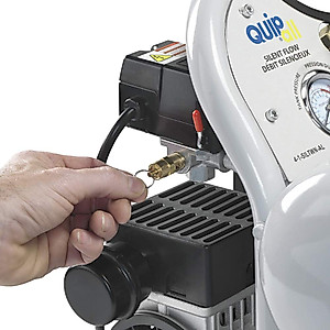 Quipall 4-1-SILTWN-AL Ultra Quiet 1 HP 4.6 Gallon Oil-Free Twin Stack Air Compressor