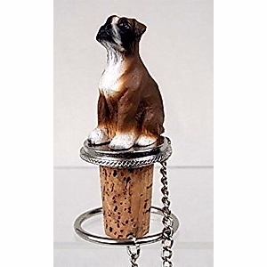 Boxer Uncropped Ears Wine Bottle Stopper - DTB102A