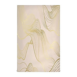 FUGIDOG Kitchen Dish Towels Set of 4, Luxury Gold Line Pattern Ultra Soft Absorbent Kitchen Towels Tea Towels Hand Towels Quick Drying Reusable Cleaning Cloths, 18 x 28 inch