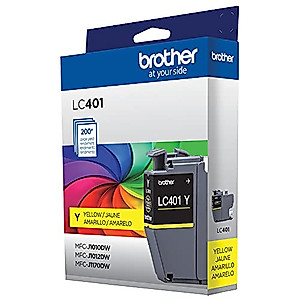 Brother Genuine LC401Y Standard-Yield Yellow Ink Cartridge