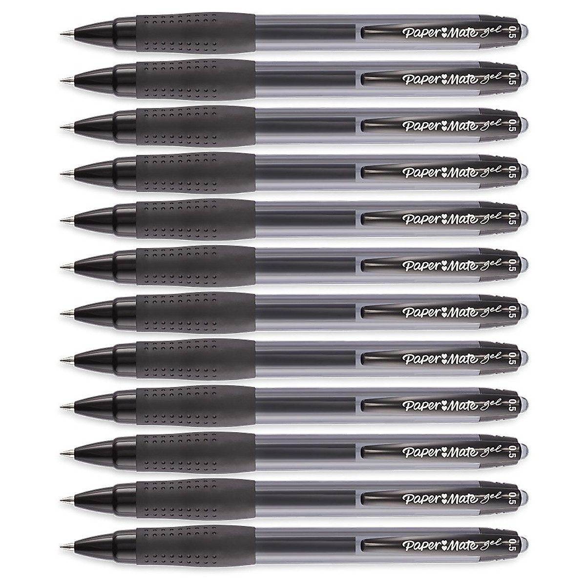 Paper Mate Gel Pens, Fine (0.5mm), Black, 12 Count