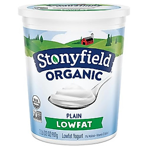 Stonyfield Organic Lowfat Yogurt, Plain, 32 oz. – 7g of Protein, Multiserving Yogurt Snack & Cooking Substitute