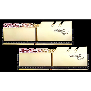 G.SKILL Trident Z Royal Series (Intel XMP) DDR4 RAM 16GB (2x8GB) 3200MT/s CL16-18-18-38 1.35V Desktop Computer Memory UDIMM - Gold (F4-3200C16D-16GTRG)