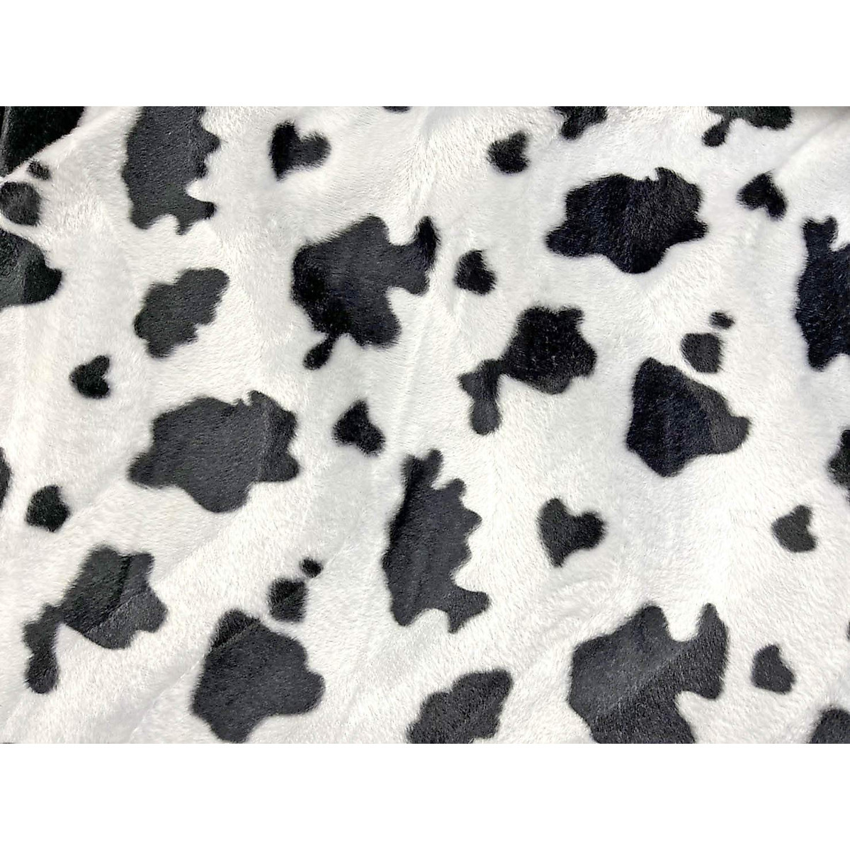 AMORNPHAN 58” Wide 100% Polyester Cow ฺHide Bull Ox Pattern Animal Print Short Pile Smooth Faux Fur Velboa S-Wave Fabric Craft Cloth Kid Sewing Crafting Decorative Pillow Covers for 1 Yard (Cow)