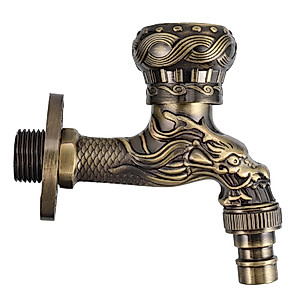 jojofuny 1pc Faucet Vintage Gold Bathroom Sink Taps Wall Mounted Basin Taps Kitchen Water Tap Mixer Shower Taps for Bath Basin Taps Mixers Antique Taps Brass Decorate Zinc Alloy Mop Pool