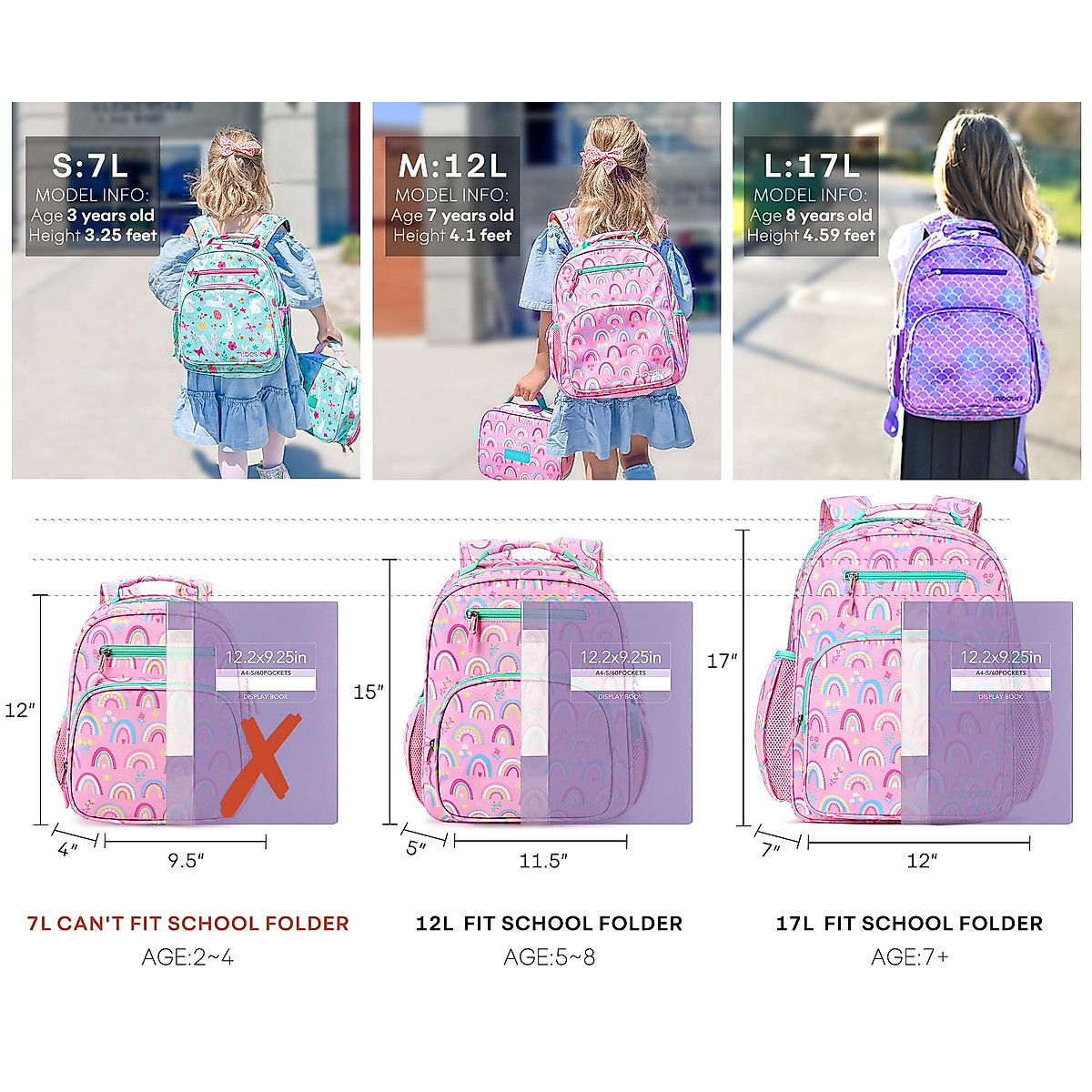 mibasies Toddler Backpack for Kids Boys Girls Daycare Preschool Mini backpack