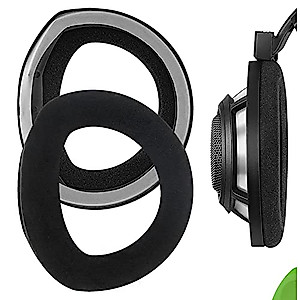 Geekria Comfort Velour Replacement Ear Pads for Sennheiser HD800 Headphones Ear Cushions, Headset Earpads, Ear Cups Repair Parts (Black)
